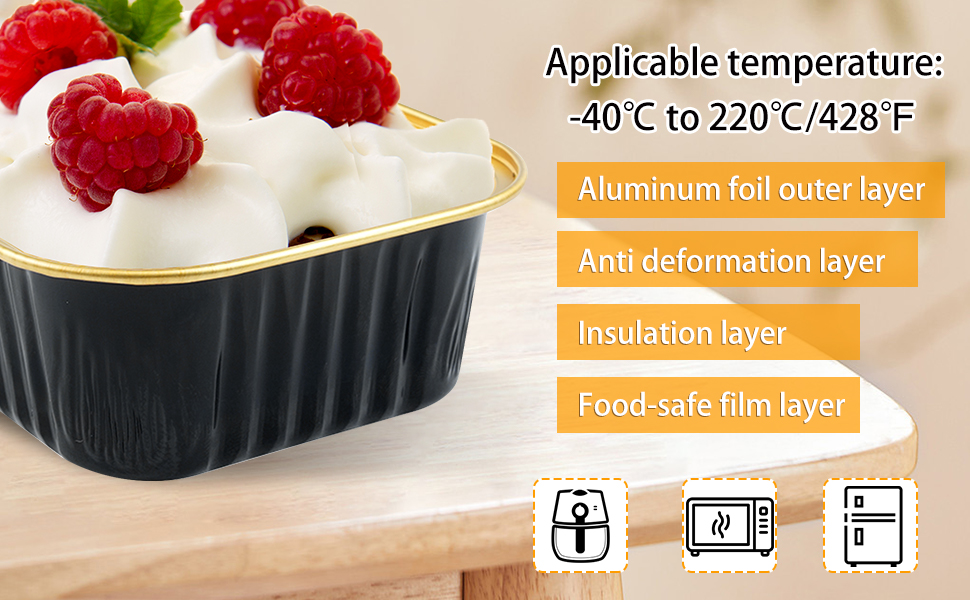 60PCS Large Disposable Ramekins with Lids, 10oz Aluminum Foil Baking Cups with Lids, Individual ...