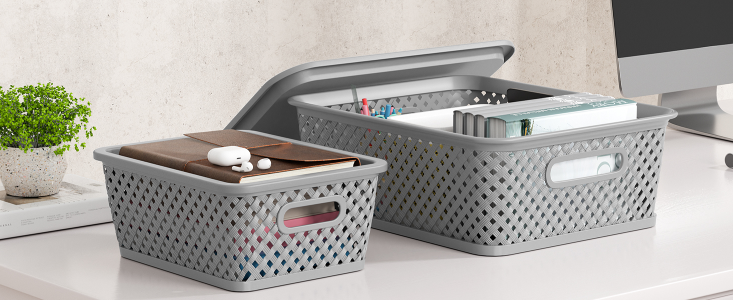 Amazon.com: MaxGear Organization & Storage, Plastic Bins with Lid ...