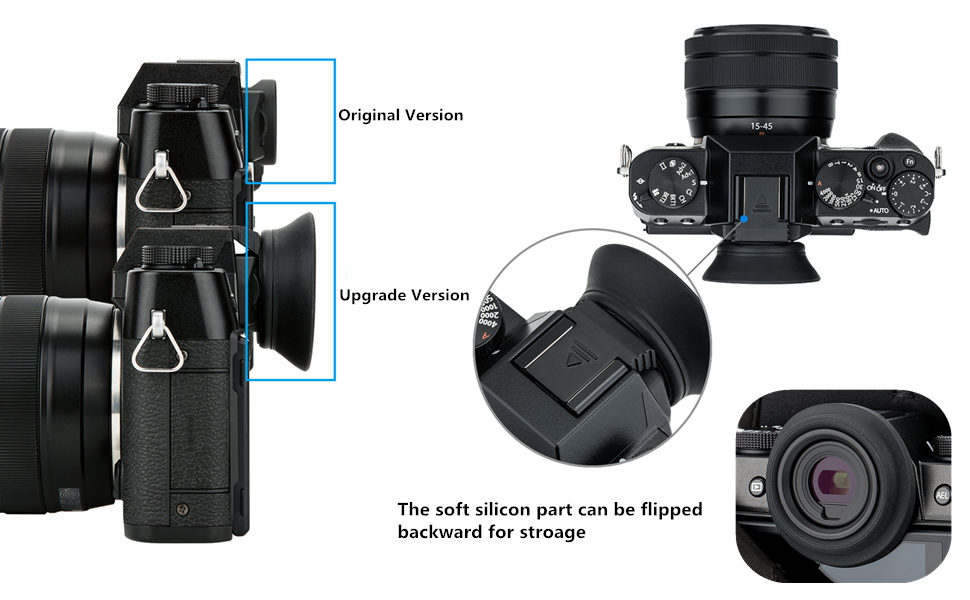 Amazon.com : Soft Silicon Camera Viewfinder Eyecup Eyepiece Eyeshade for Fujifilm Fuji X-T30II X ...