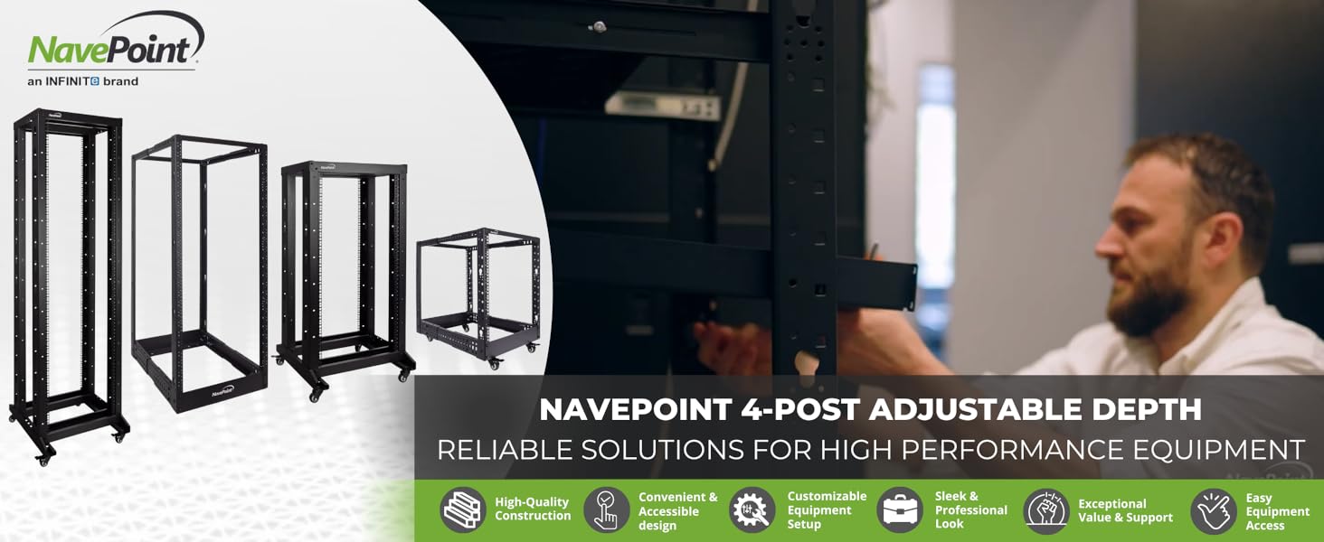 Amazon.com: NavePoint 42U Server Rack, 4-Post Open Frame Rack for 19" Networking Equipment ...