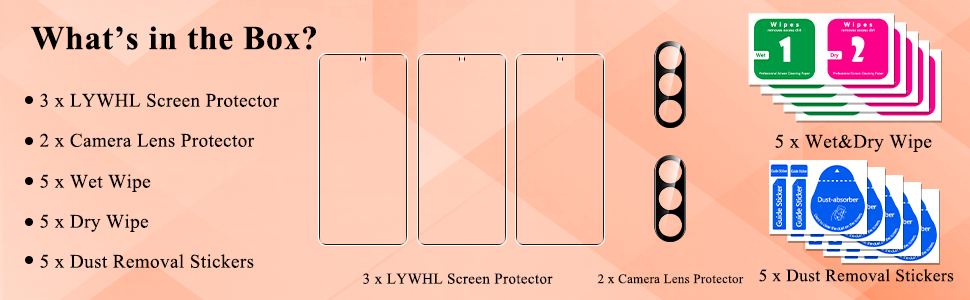Amazon.com: LYWHL for 3 Pack Samsung Galaxy S23 Plus / S23+ Tempered Glass Screen Protector with ...