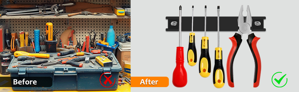 Amazon.com: 8' Heavy Duty Magnetic Tool Strip, 4 Pack Rubber Protected, Storage Organizer for ...