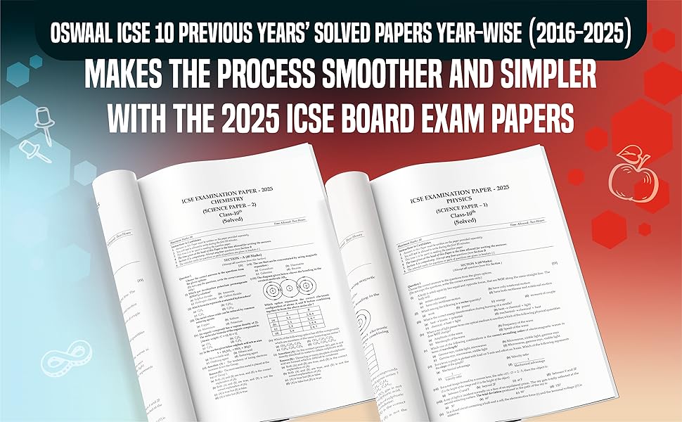 Oswaal ICSE Previous Years Solved Papers Year wise 2017-2025 Class-10 ...