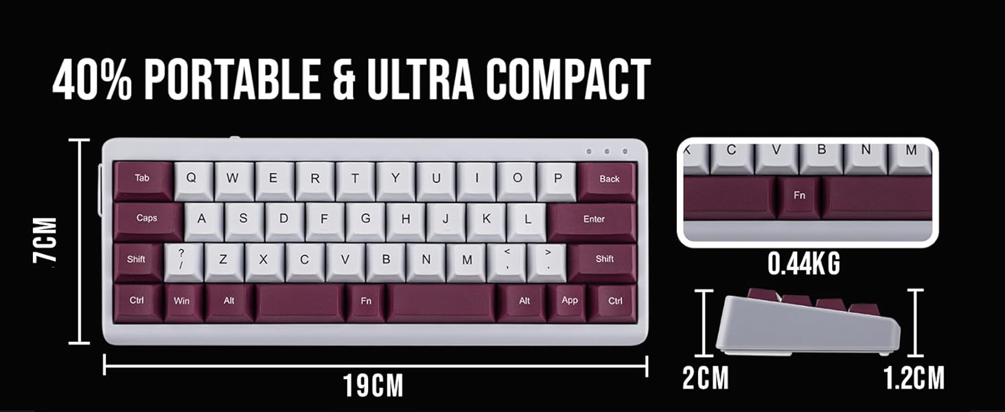 EPOMAKER TH40 40% Layout VIA Mechanical Keyboard, Wireless Gaming ...