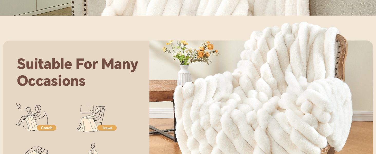 Amazon.com: BEDELITE Faux Fur Throw Blanket for Couch, Soft and Cozy ...