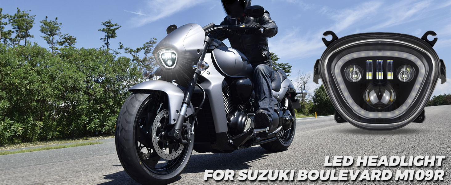 Amazon.com: VEISUTOR LED Headlight for M109R M90 06-19, Clear Lens LED Head lamp Front Lights ...