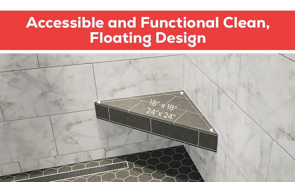 Amazon.com: The Original Granite Bracket-(18x18) The Original Floating Corner Shower Bench Kit ...