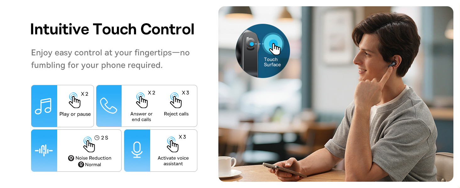 Amazon.com: Baseus BS1 NC Semi-in-Ear True Wireless Noise Cancelling Earbuds with Adaptive ...