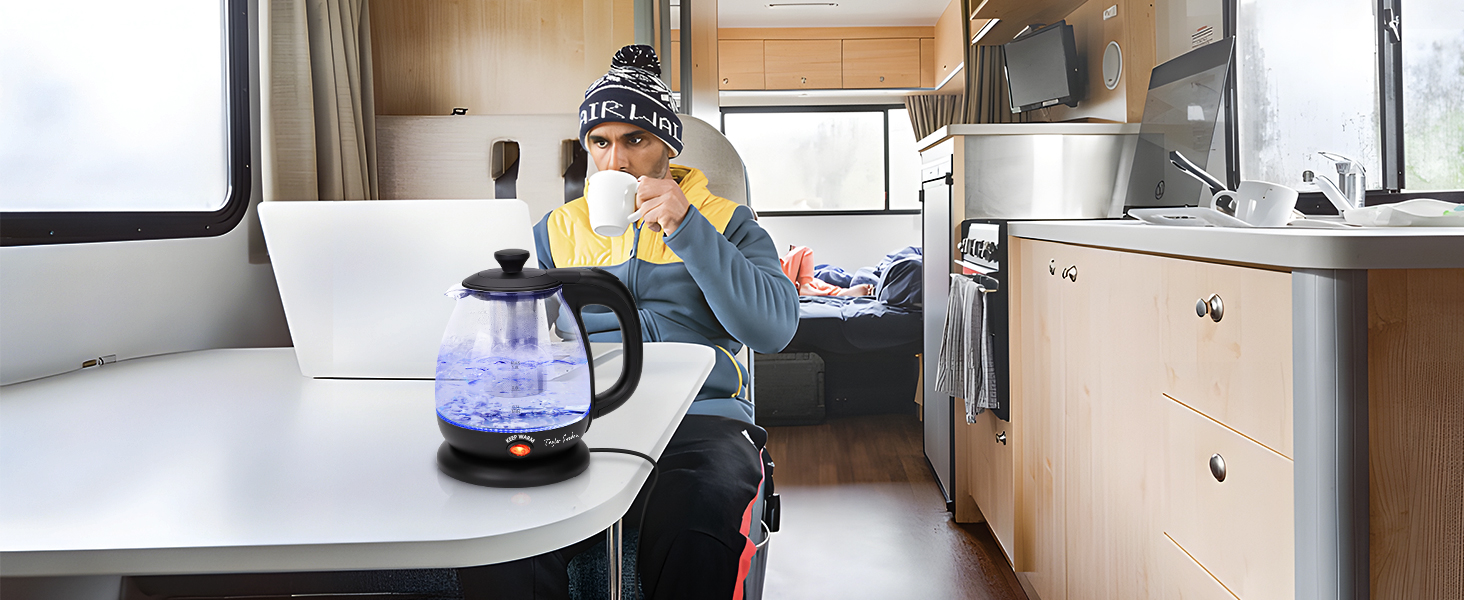 Taylor Swoden Abel - Bouilloire en verre 0% BPA de 1L et 2200W, Bouilloire électrique avec ...