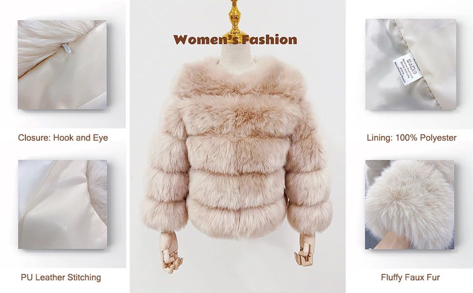 ZhuiKun Women's Faux Fur Coat Short Artificial Fur Overcoat Solid Thick Outerwear Shaggy Parka ...