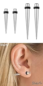 Amazon.com: BodyAce Black Hinged Segment Clicker PA Rings, 2G 4G 6G 8G 10G 12G Large Spring ...