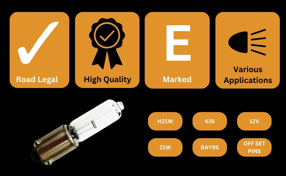 Tek Automotive 435 H21W Bulb Miniature Halogen Car Bulbs Brake Indicator Reverse Fog Light 433D ...