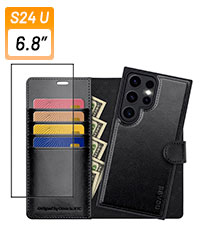 OCASE for Samsung Galaxy S24 Ultra Detachable Case, Magnetic Removable 2 in 1 Flip PU Leather ...