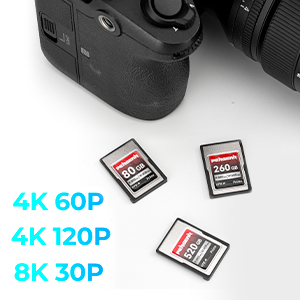 PERGEAR Professional 260GB CFexpress Type A Memory Card, Up to 880MB/s Read Speed & 900MB/s ...