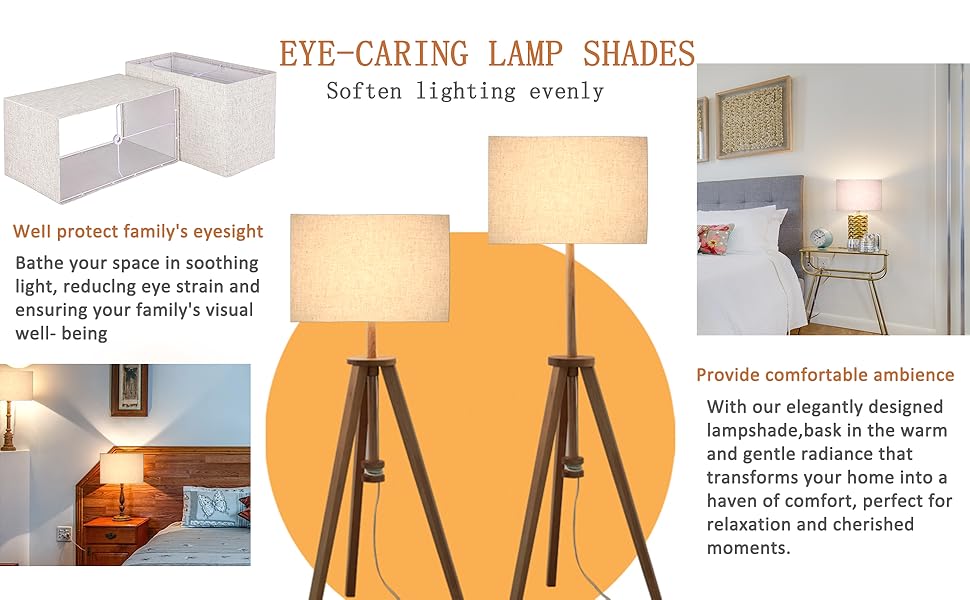 Lamp Shades Set of 2 Square Lampshade for Table Lamp Floor Lamps ...