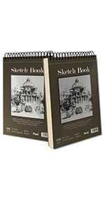 Amazon.com: 9 x 12 inches Sketch Book, Top Spiral Bound Sketch Pad, 1 Pack 100-Sheets (68lb ...