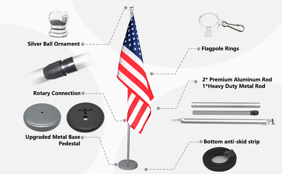 Amazon.com : SENZHIYI Indoor Telescoping Flag Pole with Base 6FT-8FT,Aluminum Commercial Indoor ...