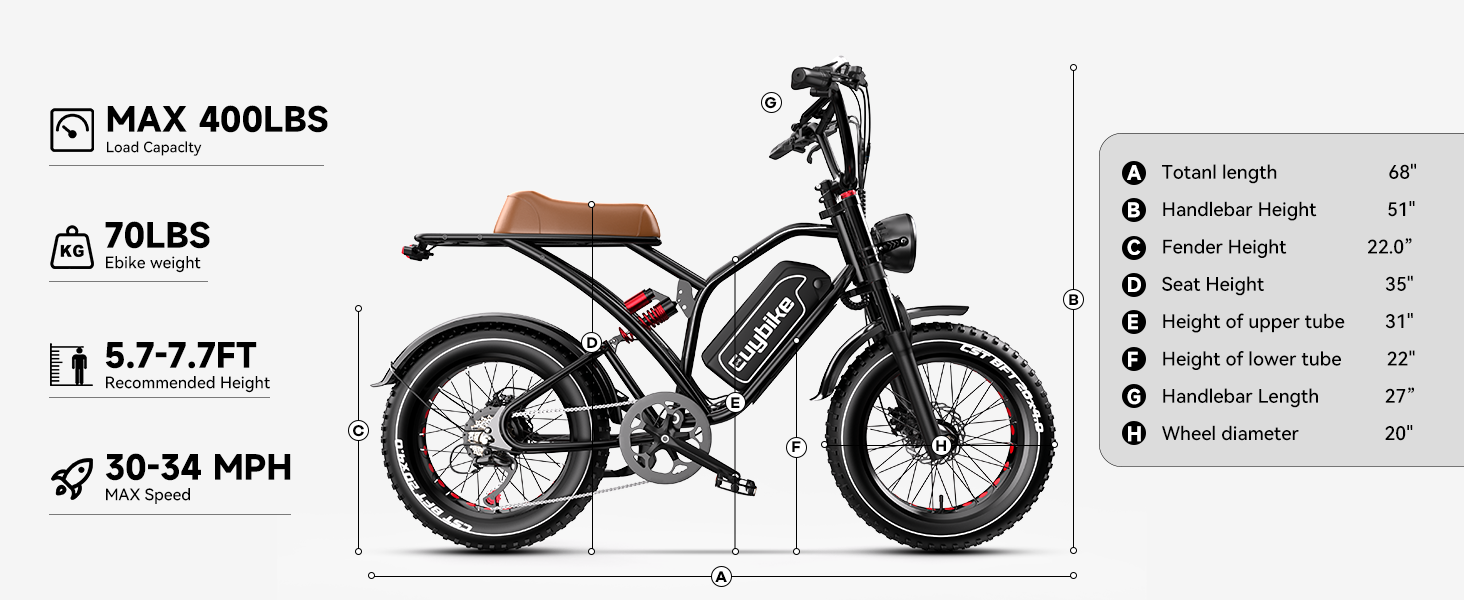Amazon.com : EUYBIKE Electric Bike for Adults, 2000W Peak Motor with Removable 48V 25AH Battery ...