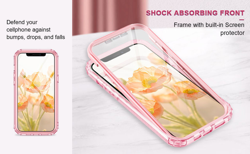 Amazon.com: Btscase for iPhone 12/iPhone 12 Pro Case 6.1 Inch,Built-in Screen Protector with 360 ...