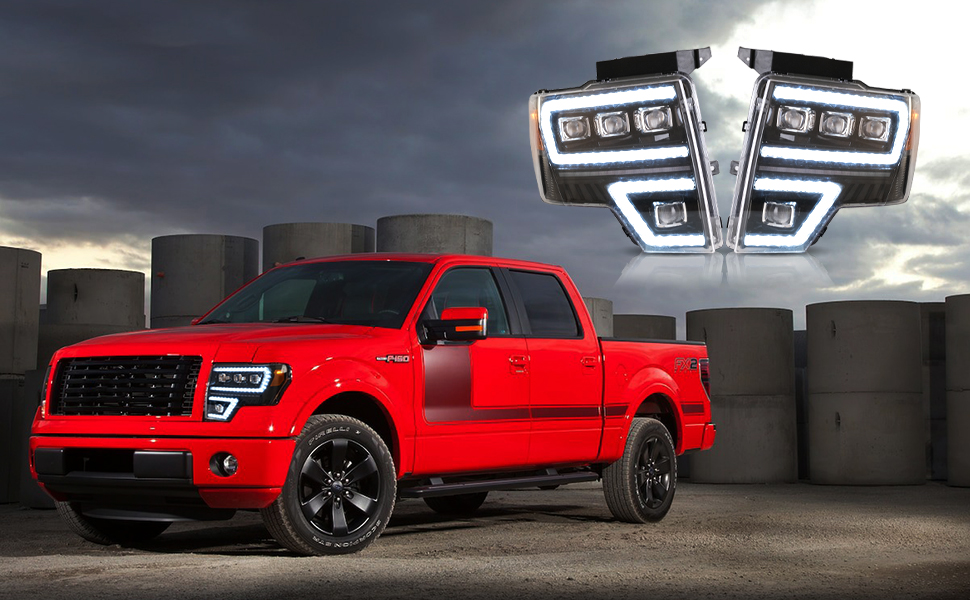 Amazon.com: VLAND LED Projector Headlights with Clear Tail lights ...