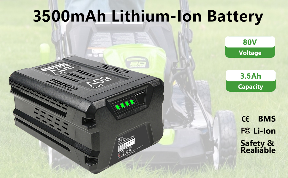 Amazon.com: DTK 80V 3500mAh Battery Replacement for Greenworks 80V Battery Compatible with ...