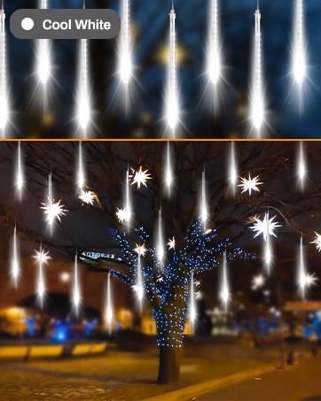 Number-one Meteor Shower Lights, LED Falling Rain Lights 30cm 8 Tube ...