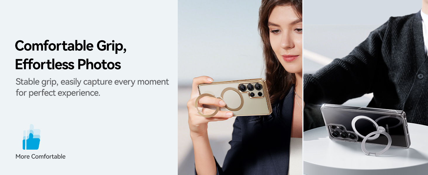 CASEKOO Luxury Titanium Blue for Samsung S25 Ultra Case for MagSafe (360° Spin Stand) [Top1 ...