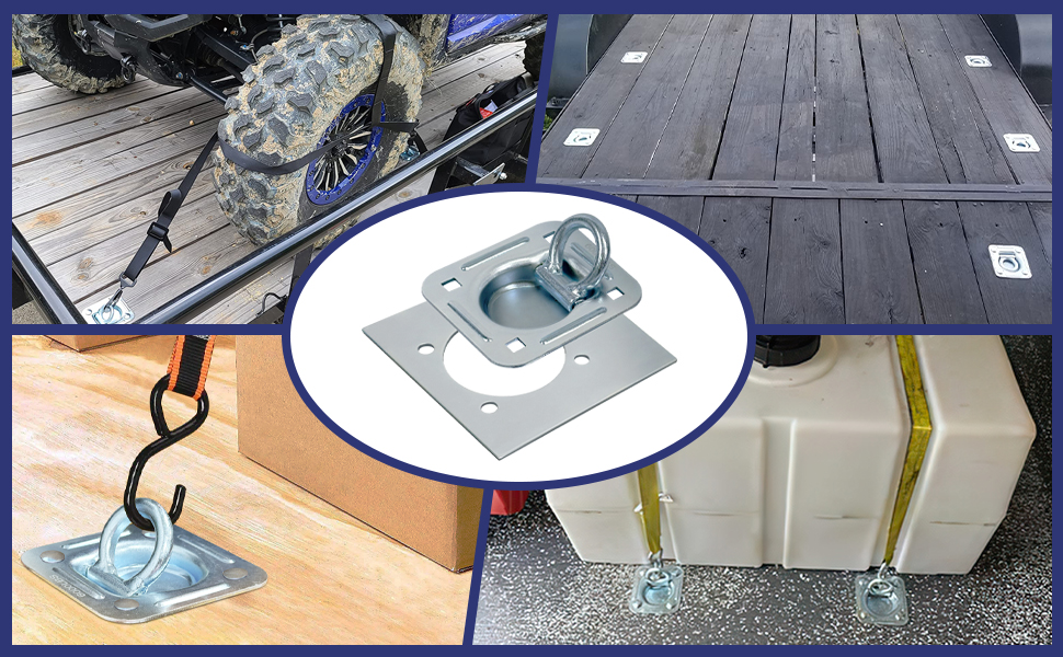 Amazon.com: Lanbos Recessed D-Ring Tie Down Anchors for Trailer, Trailer Tie Down Anchors Heavy ...