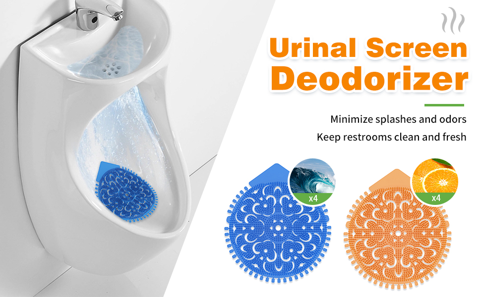 HULAXILOTI Urinal Screens Deodorizer 8 Pack, Urinal Screen Anti-splash Anti-clogging, for Public ...