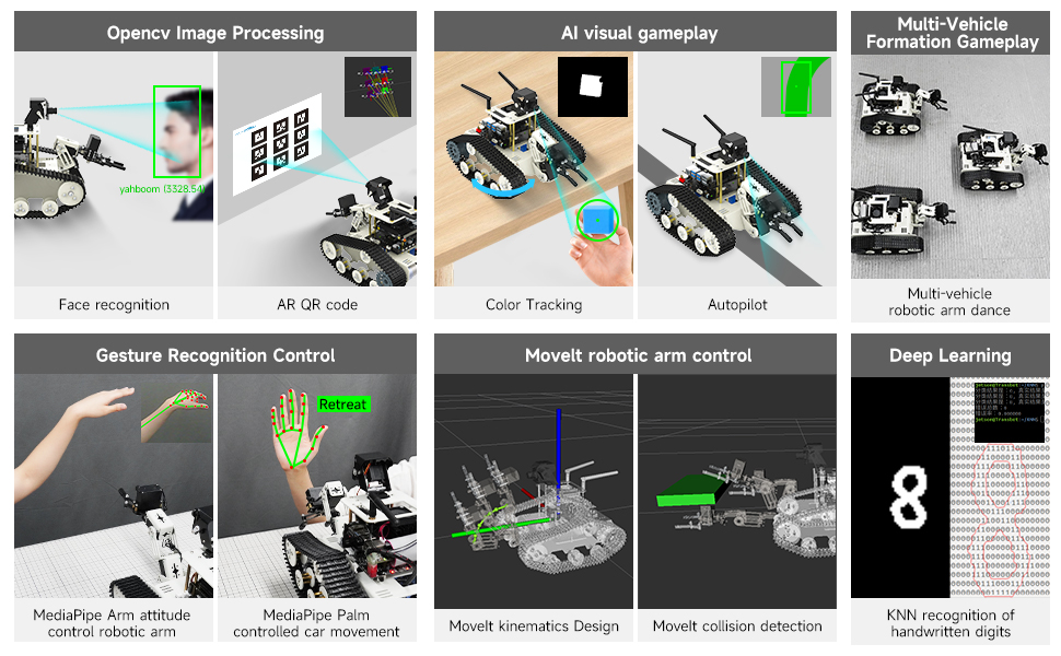 Amazon.com: Yahboom Tank Chassis Robot with AI Camera DIY Programmable ...