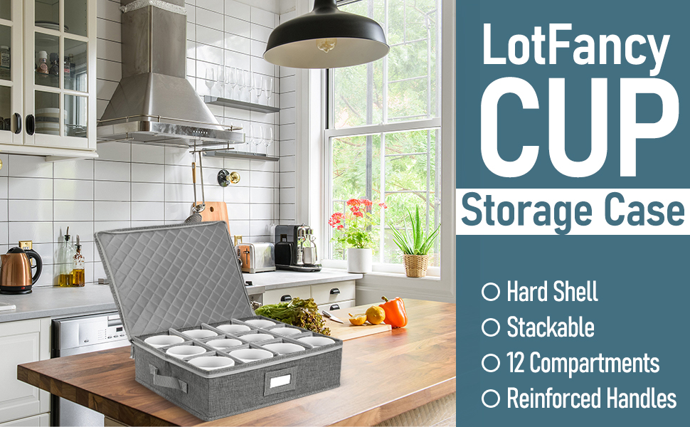 Amazon.com: LotFancy Cup and Mug Storage Container, Hard Shell, China ...