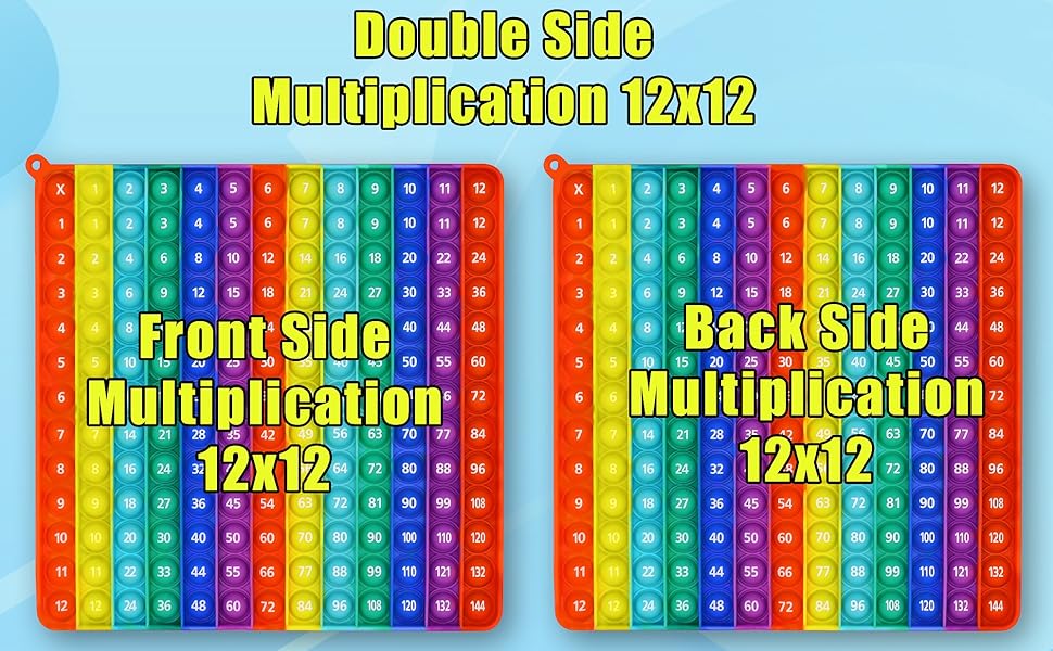 Amazon.com: PETBSNVB Both Side Multiplication Pop it 12x12 ...