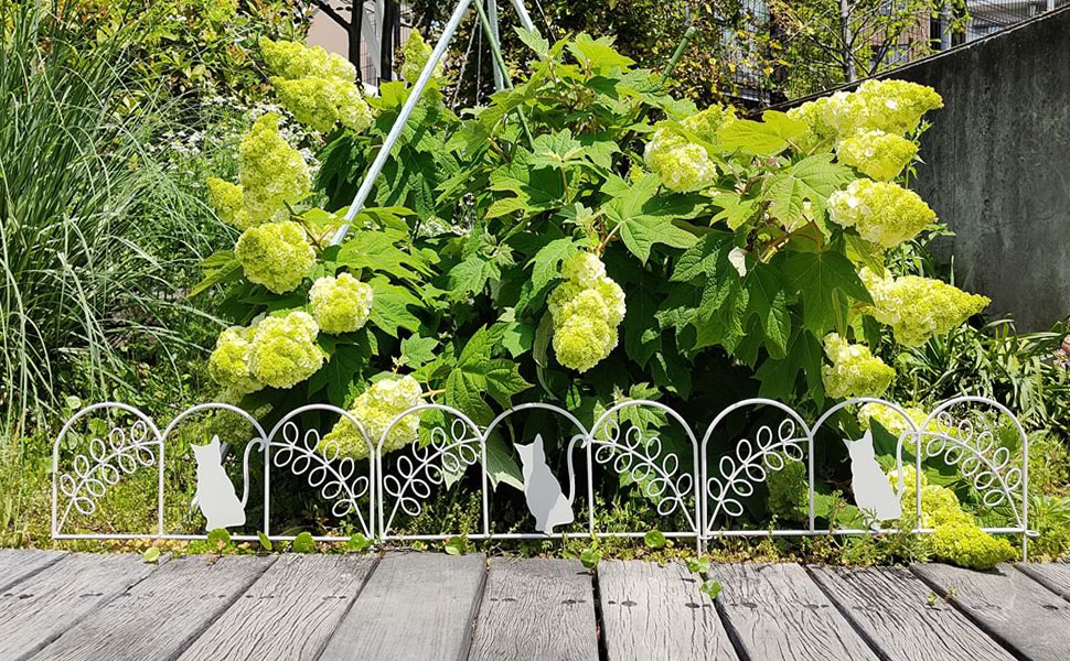 Amazon | 住まいスタイル アイアンフェンス ミニ（猫） 10枚組 (幅50×奥行1.8×高さ30cm) ブラック NK7238-10P-BLK(SST) フェンス 柵 庭 目隠し ...