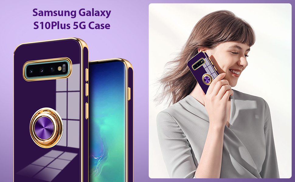 Amazon.com: WOLLONY for Samsung Galaxy S10 Plus Phone Case with Kickstand Heart Keychain Lanyard ...