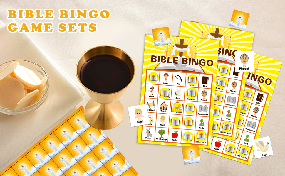Amazon.com : DISJOURNEY Bible Bingo Game for Kids - Christian Bible ...