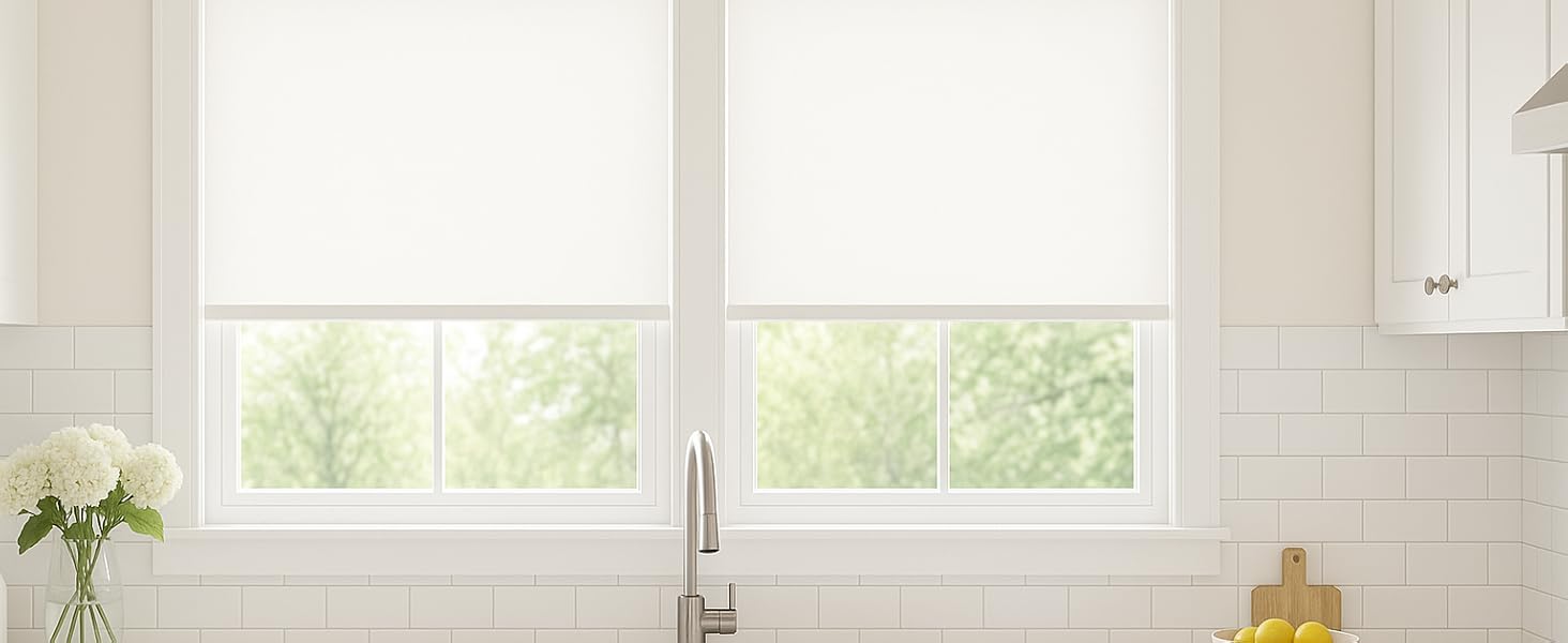 Amazon.com: SHADESLINE Cordless with Valance 100% Blackout Window Shades Pull Down Window Blinds ...