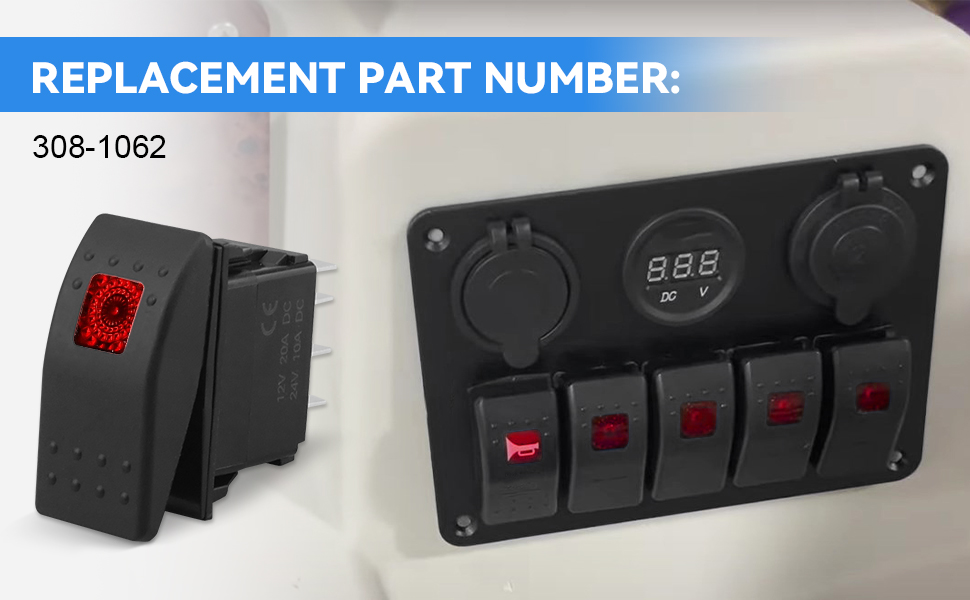 Amazon.com: 308-1062 Rocker Switch Kit Fit for Some Onan/Cummins RV ...