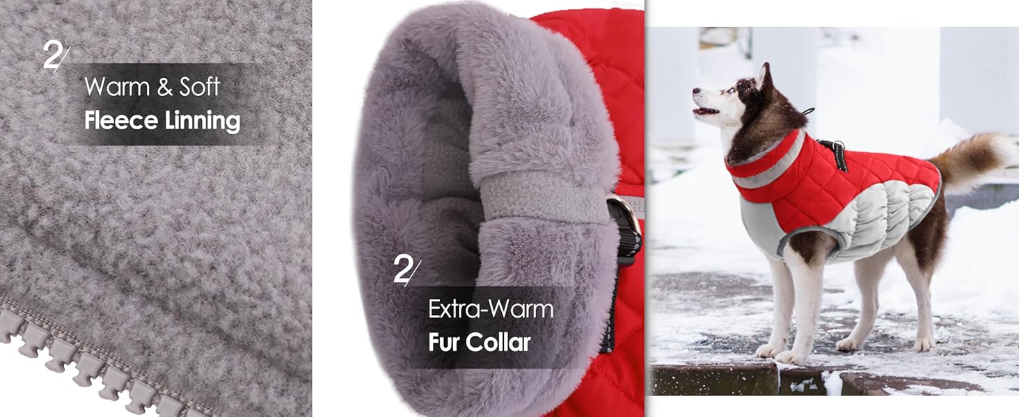 Amazon.com : AOFITEE Dog Coat, Warm Dog Jacket Dog Winter Coats, Reflective Turtleneck Dog ...