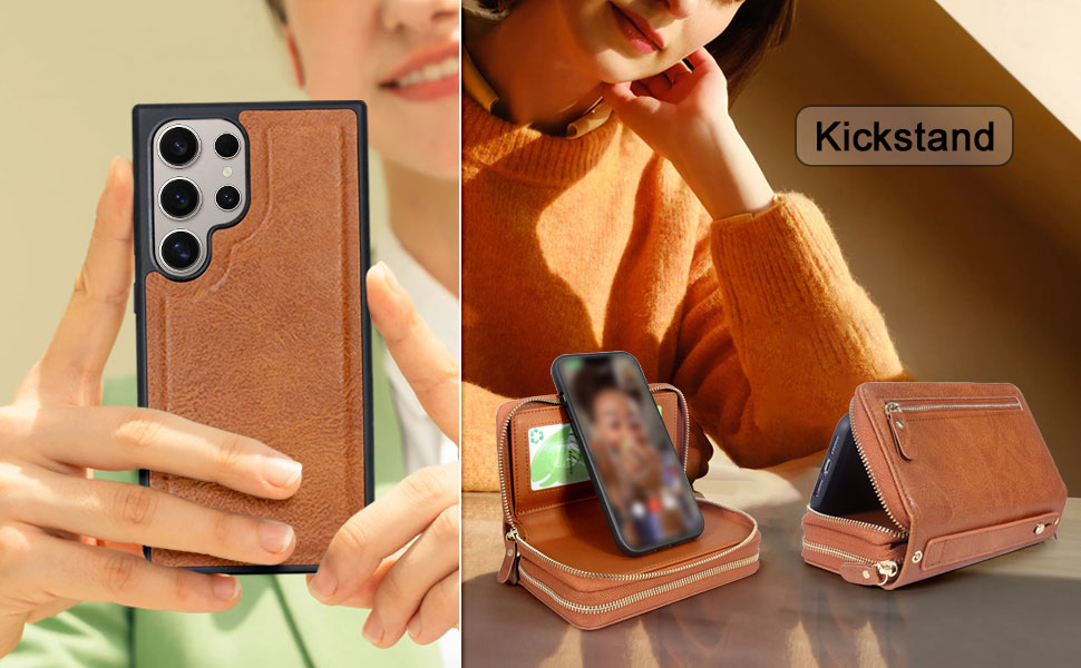 Amazon.com: Harryshell Compatible with Samsung Galaxy S24 Ultra 5G Case Wallet Multi Zipper ...