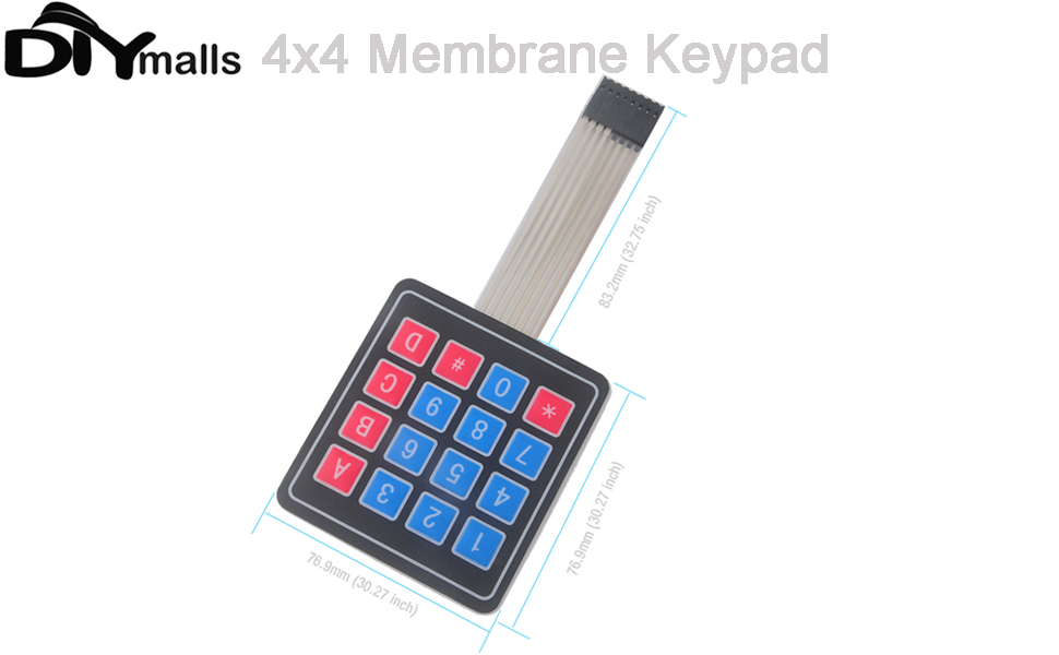Amazon.com: DIYmalls 4x4 Keypad 16 Key Matrix Array Membrane Switch ...