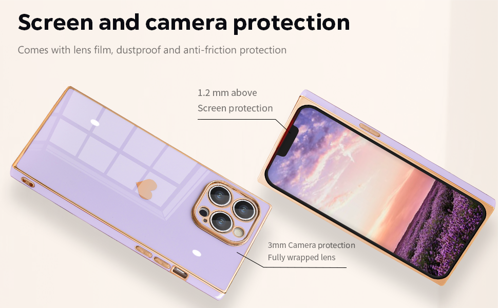 Amazon.com: IAIYOXI Case for iPhone 15 Pro Max - Rectangle Design, Full Camera Protection, Cute ...