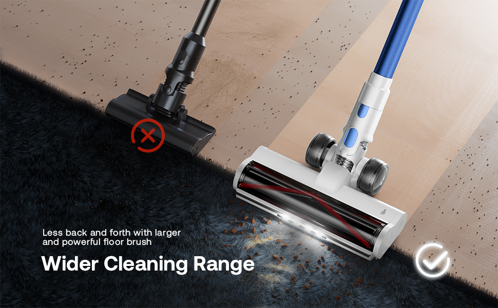 Amazon.com: Cordless Vacuum Cleaner, 45Kpa 50 Mins Runtime Self ...