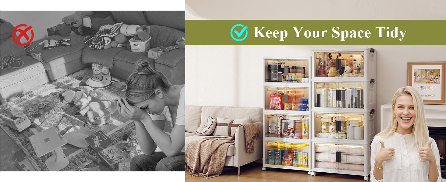 Amazon.com - OlarHike 76QT Lockable Storage Bins with Lids - Folding ...