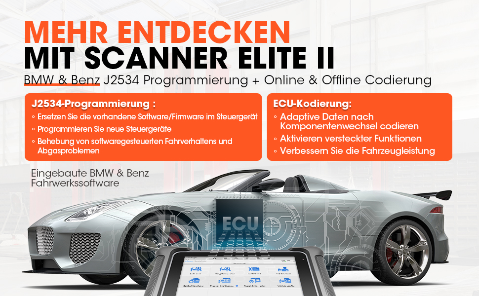 Autel Maxisys Elite II Diagnosegerät Scan Tool 2023 Diagnose, 2 Jahre ...