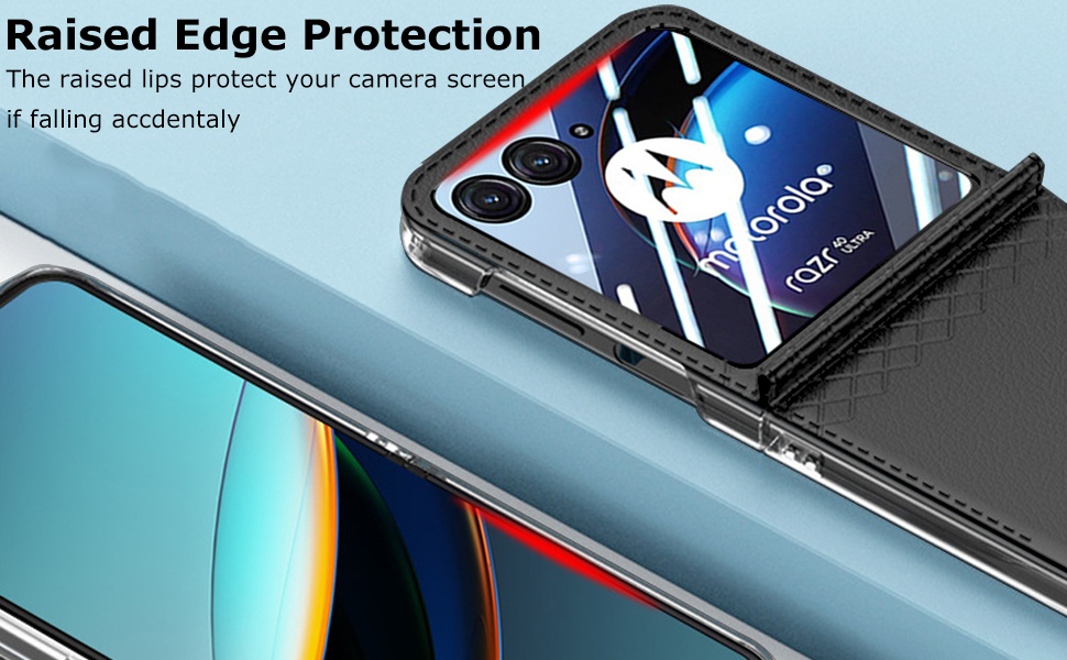 Amazon.com: YQODSZ for Motorola Moto Razr+ 2023 Leather Case with Screen Protector, [Hinge ...