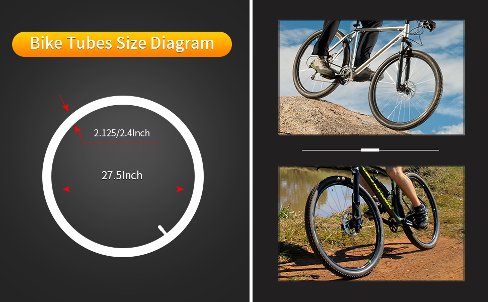 YunSCM 2er-Pack 45/62-584 Verdickung 27.5 Zoll Schlauch 27.5x1.75/1.95/2.25/2.40 AV32mm Ventil ...