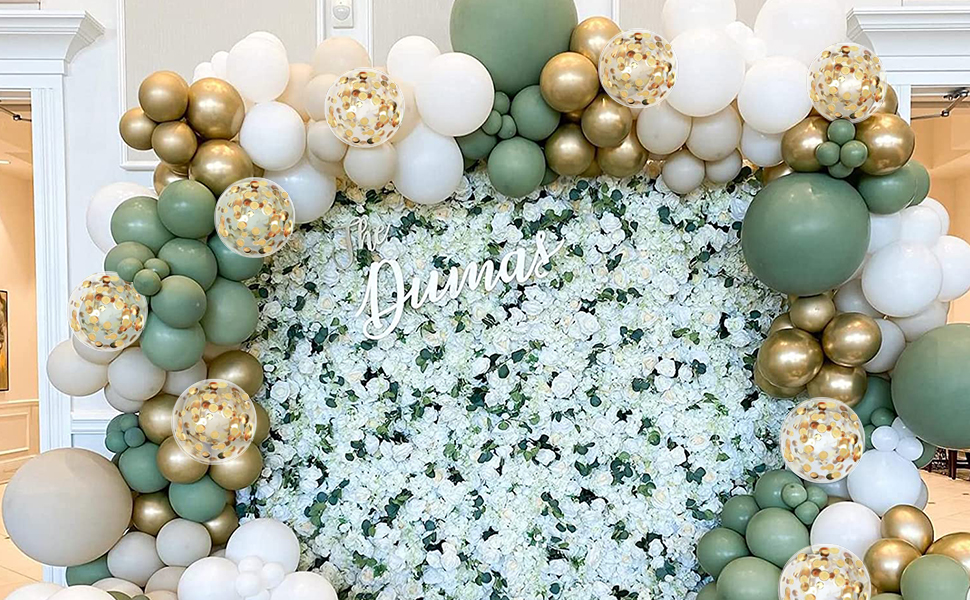 Amazon.com: Sage Green Balloon Arch Kit,134 pcs Sage Green Sand White Metallic Gold Matte White ...