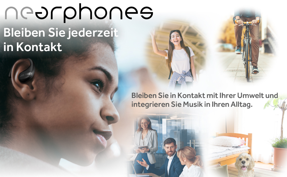 JVC Nearphones HA-NP50T-B, True Wireless Earbuds, Open Ear Design ...
