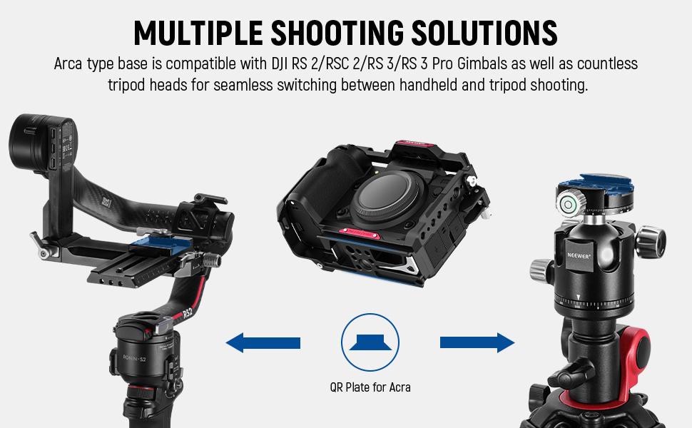 Amazon.com : NEEWER X-H2/X-H2S Camera Cage Compatible with FUJIFILM X-H2/X-H2S, Aluminum Alloy ...