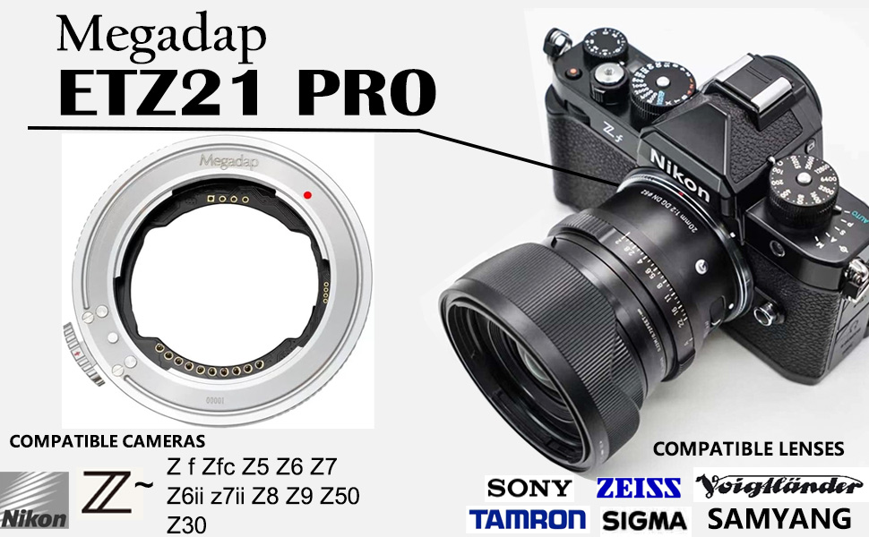Amazon.com : Megadap ETZ21 PRO Autofocus Lens Adapter Built-in Electronic Aperture Compatible ...